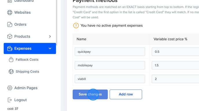 How To Configure Payment Costs